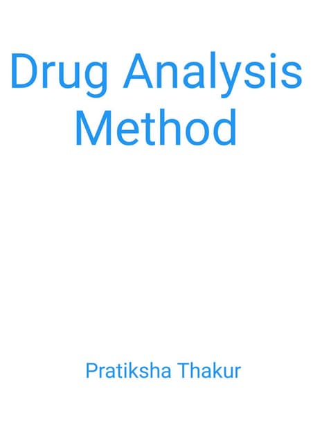 Role of Drug Analysis Method for Detecting Non - compliance | PDF Role of Drug Analysis Method for Detecting Non - compliance | PDF