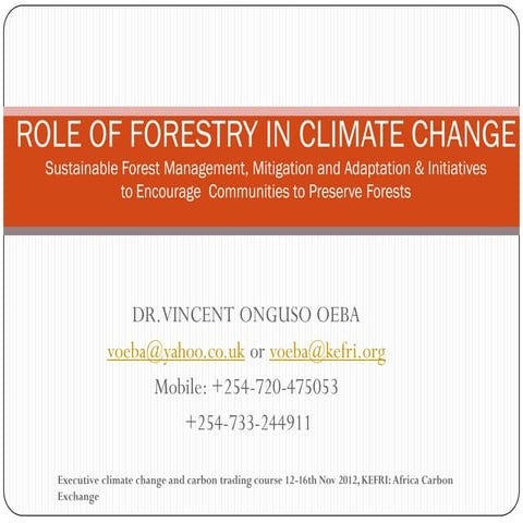 Role of Forestry in Climate Change | PDF