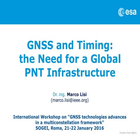 GNSS and Timing: the Need for a Global PNT Infrastructure | PDF