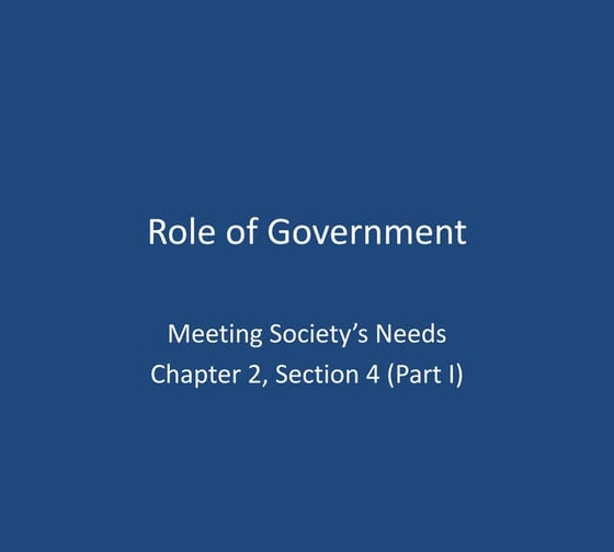 The role of the government in the economy | PPTX
