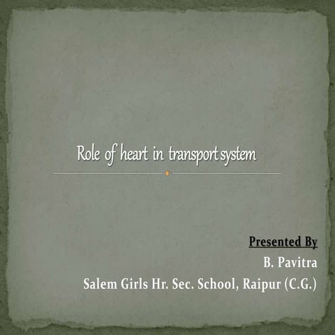 Role of heart | PPTX