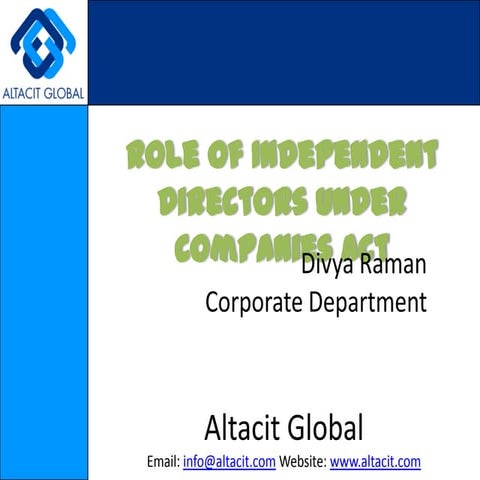 Role of independent directors | PPTX