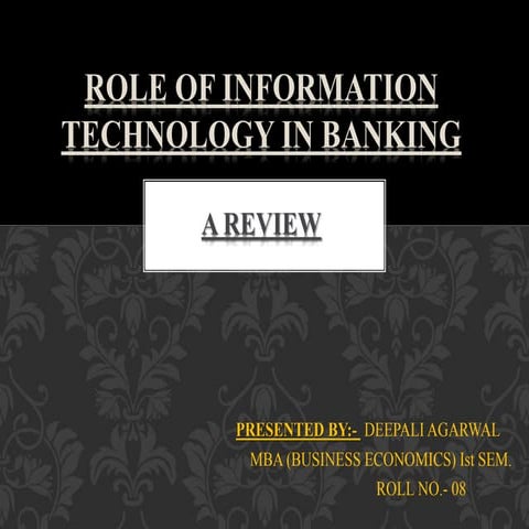 Role of information technology in finance | PPTX