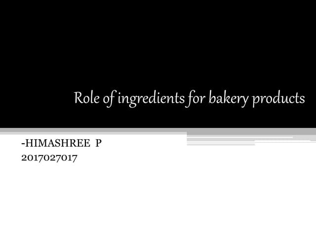 BAKERY - Raw Materials | PDF