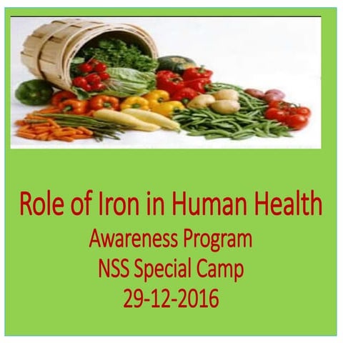 Role of iron in human life..! 1 (1) | PPT