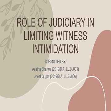 ROLE OF JUDICIARY IN LIMITING WITNESS INTIMIDATION.pptx