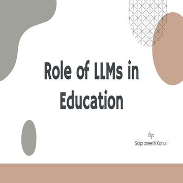 Role of LLMs in Education_ Short Story.pptx | Education industry ...