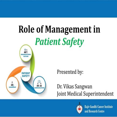 Role of Hospital Managment in patient safety | PPT