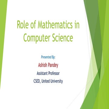 Role Of Mathematics In Computer Sciencepptx