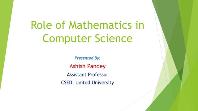 Role Of Mathematics In Computer Sciencepptx