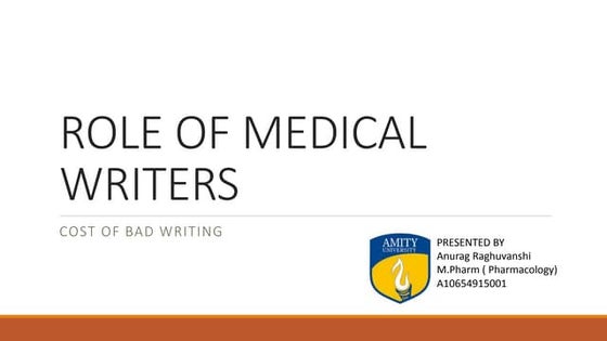 Medical writing as a concept and profile | PPSX