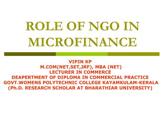 Micro finance | PPT