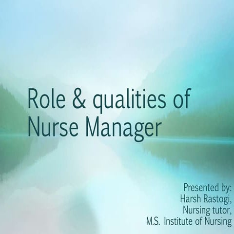 Introduction to Nursing Management | PPSX