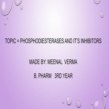 PDE AND IT'S INHIBITORS | PPT