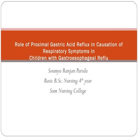 Esophageal pH monitoring in pediatrics | PPTX