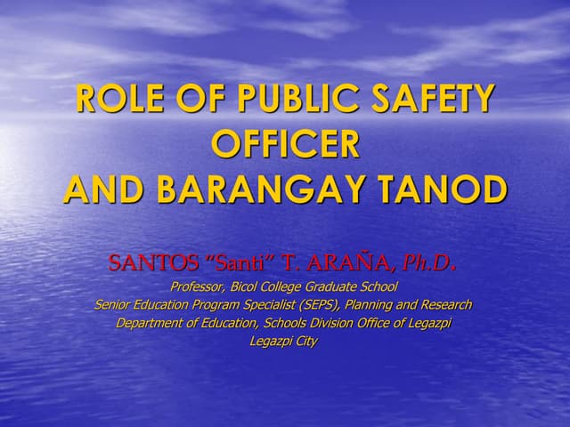 BRGY. 6 RESOLUTION NO. 30 Series of 2019 BARANGAY PEACE AND ORDER ...