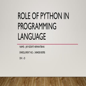 Role Of Python In Programing Language.pptx