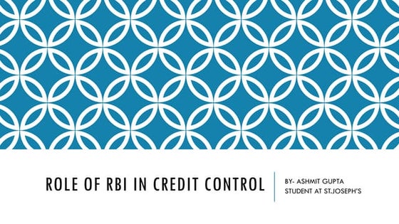 Credit control by RBI | PPT