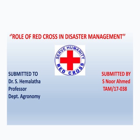 Role of red cross in disaster management | PPTX