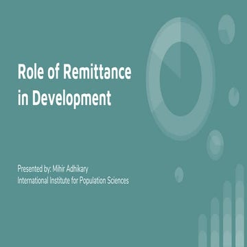 Role of remittance in development | PPTX