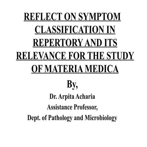 role of repertory in study of materia medica | PPTX