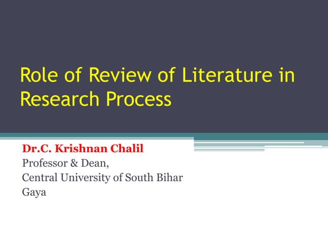 How to write a literature review | PPTX