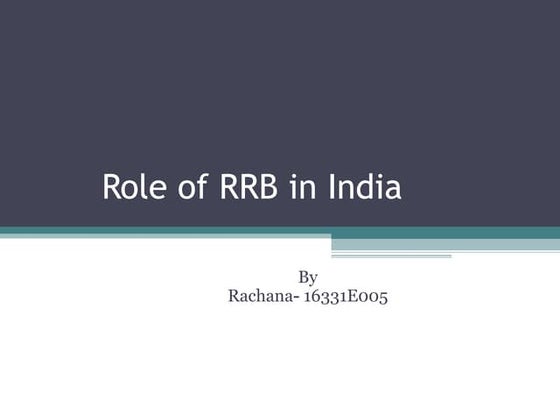 Regional Rural Banks | PPT