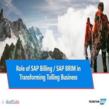 Role of SAP BRIM/Billing in Transforming Tolling Business | PDF