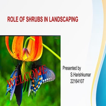 ROLE OF SHRUBS IN LANDSCAPING S.HARISHKUMAR 22164107 | PPTX