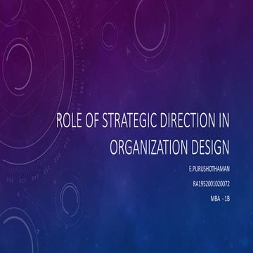 Role of strategic direction | PPT