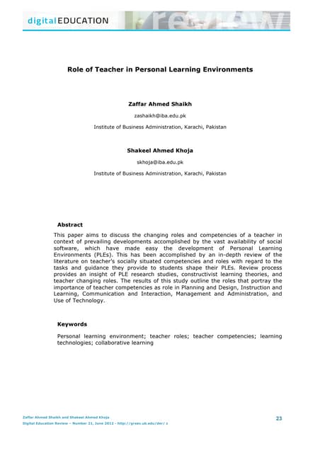 The role of_the_teacher | PPTX | Professional School | Postgraduate ...