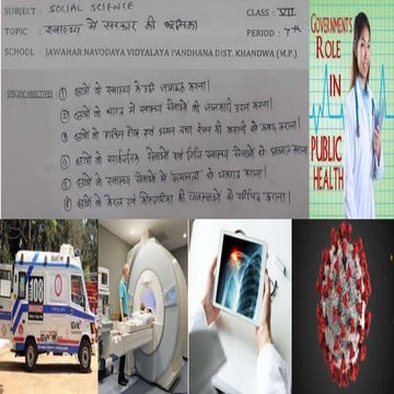 ROLE OF THE GOVERNMENT IN HEALTH | PPT