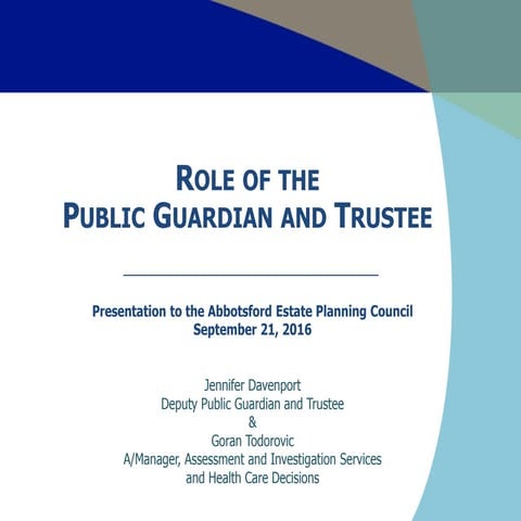 Role of the Public Guardian and Trustee | PPT