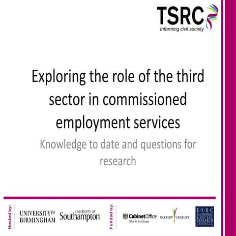 Role of third sector in employment services, j rees | PPT