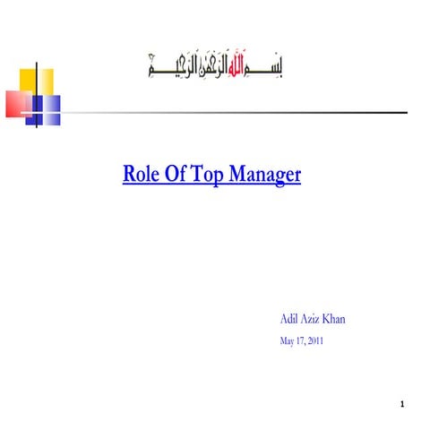 Role of top managers | PPT