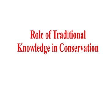 Traditional knowledge definition, scope and importance, Protection ...