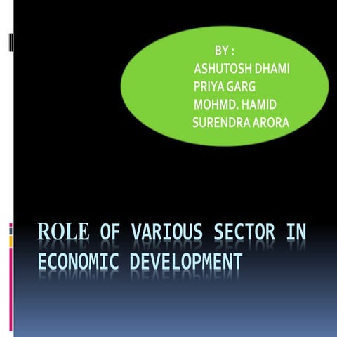 Role of various sector in economic development copy | PPT