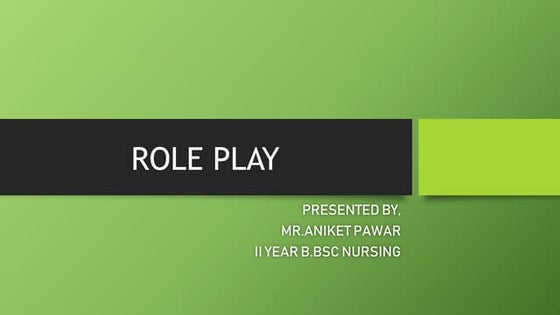 Role play presentation | POTX