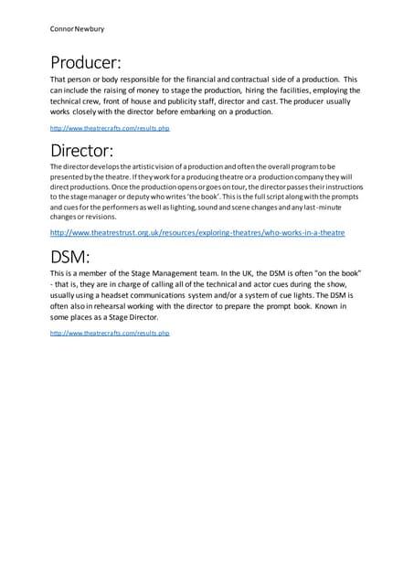 Theatre job roles | PPT