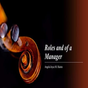 Roles of a Manager | PPTX