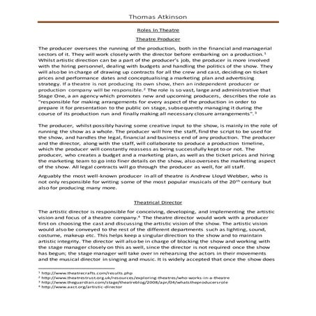 Roles in theatre | DOCX