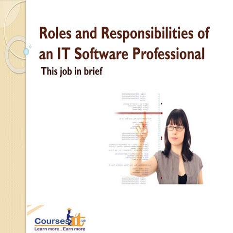 Roles and responsibilities of an IT software professional | PPT