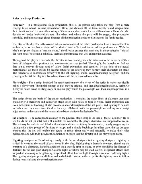 Elements of Theater | PPT