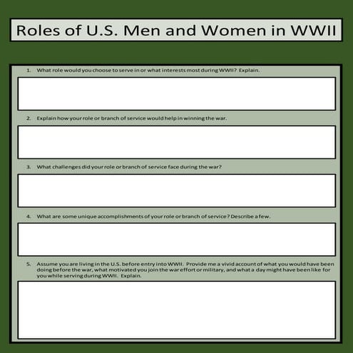 Roles in wwii questions | DOCX