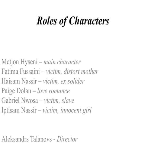 Roles of characters for planning page | PPT