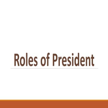 Roles of The President | PPTX