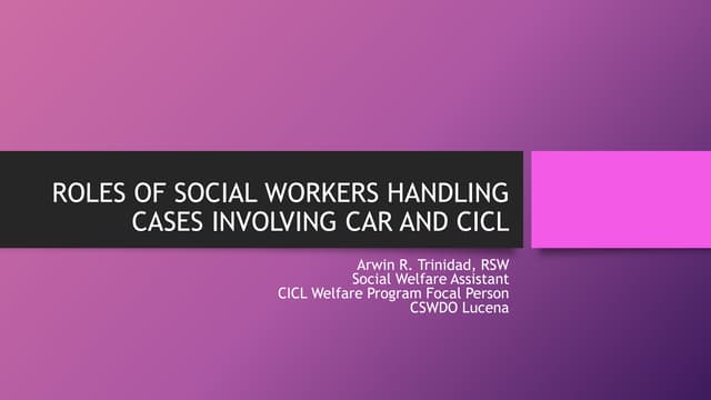 Roles of social workers | PPTX