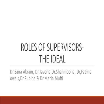 Roles of Supervisors-The top 10 roles of a good supervisor | PPTX