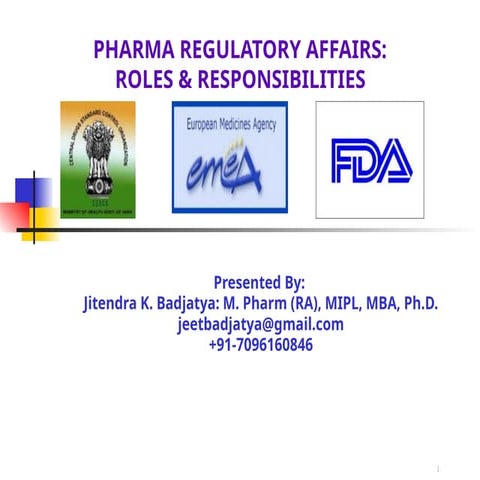 Regulatory affairs in Pharmaceutical Industry | PPTX