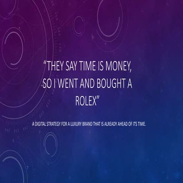 Rolex Digital Strategy Presentation | PPTX